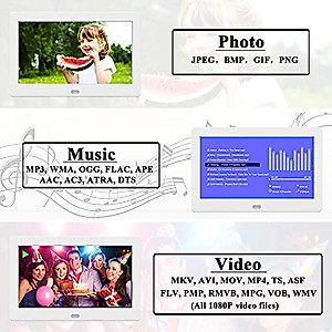 Digital Photo Frame with IPS Screen - 1280x800 Digital Picture Frame with 1080P Video, Music, Photo, Remote Control, Auto Rotate, Calendar, Time