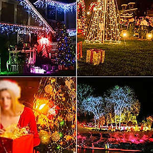 MEIKEE RGBW Solar Flood Light Outdoor with Remote, RGB Color Changing 2700K IP66 Waterproof LED Solar Powered Lights, Dimmable Timing Strobe Halloween Floodlight Landscape Light for Patio Party Garden