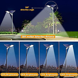 XLB-TYNFD 1000W LED Solar Street Lights with Remote Control, Dusk to Dawn Solar Powered Street Light 100000 Lumen Outdoor Light 6500K Daylight White Security Flood Light for Yard, Garden, Street