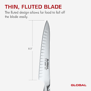 Global Stainless Steel Hollow Ground 8-Inch Carving Knife