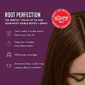 Madison Reed Root Perfection Permanent Root Touch Up, Medium Golden Brown 6G Dervio, 10 Minutes for 100% Gray Root Coverage, Ammonia-Free Hair Dye, Two Applications