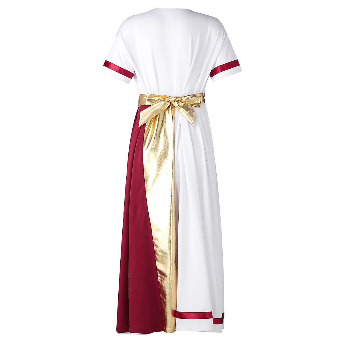 JanJean Kids Greek Robe Costume Girls Ancient Greece Roman Athena Toga Dress Halloween Festival Cosplay Costume White 14 Years