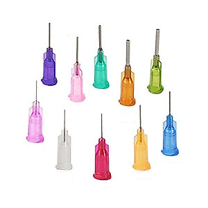 Brostown 120Pcs 1/2" Industrial Liquid Dispenser Needle Adhesive Glue Dispensing Blunt Tip Luer Lock