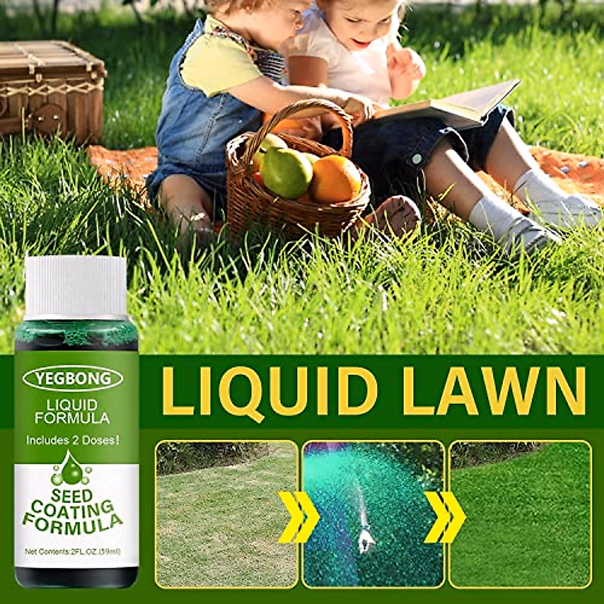 Hippie Green Grass Spray, Liquid Seeding Grass Lawn Green Spray, Cowboy Green Grass Seed Spray, Green Grass & Pest Control Lawn Spray (A)