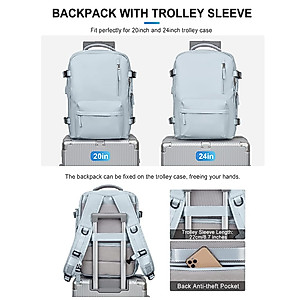 Alkyne Bidmanba Travel Backpack,Watreproof Hiking Backpack,Larg Capacity Backpack with Shoes Compartment and USB Port Charger (Pink)