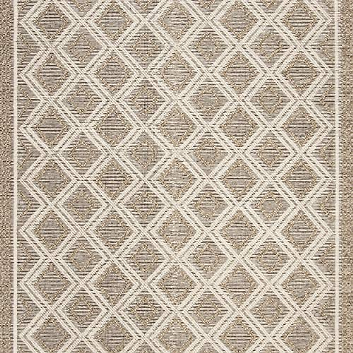 SAFAVIEH Vermont Collection 4' x 6' Beige/Ivory VRM212B Handmade Premium Wool & Cotton Area Rug