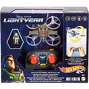 Hot Wheels Rc Space Ranger Jetpack & Buzz Lightyear Figure, Remote-Control Flying Ship From Disney and Pixar Movie Lightyear