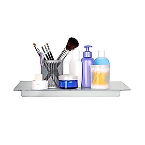 My Charity Boxes 17" Floating Wall Mounting Bookshelf for Kids Room; Clear Acrylic Bathroom Shelves Cosmetics Organizer, Spice Rack or Wall Décor Display (2 Pack)