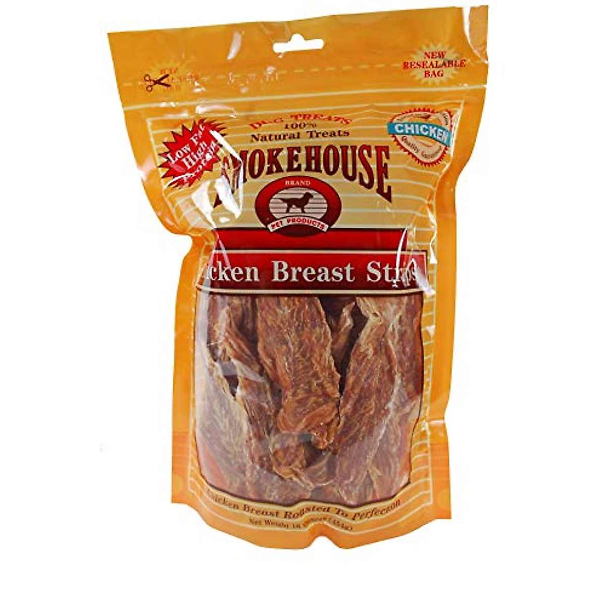 Smokehouse 100-Percent Natural Chicken Breast Strips Dog Treats, 16-Ounce
