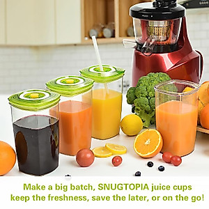 SNUGTOPIA Juices Vacuum Seal Cup - 100% Leak Proof Vacuum Storage Containers for Juice, Milk, Boba, Smoothie, Tea, Kombucha, Vacuum Sealer Juice Bottle