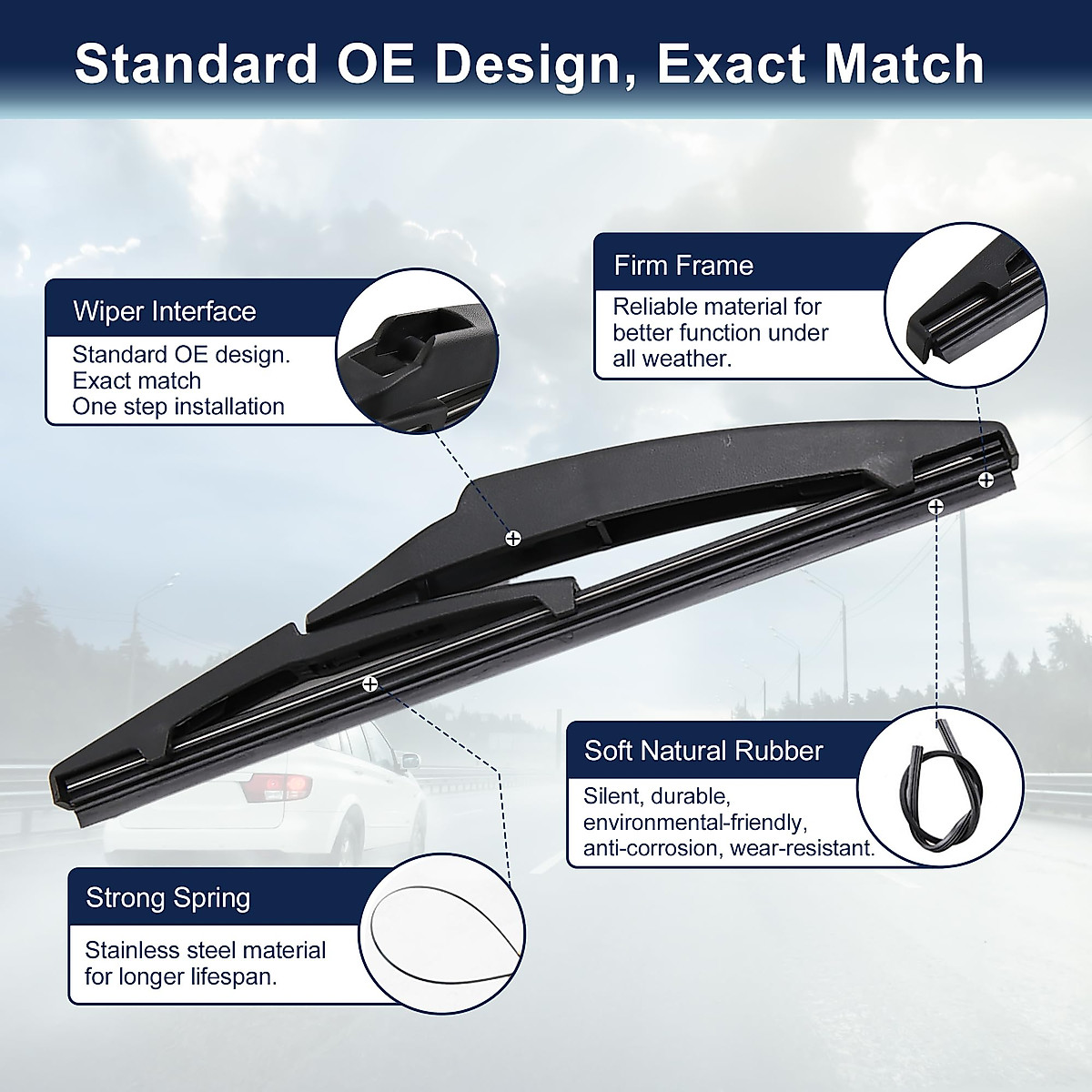 X AUTOHAUX Rear Windshield Wiper Blade 200mm 8 Inch for Lexus CT200h 2011-2017 for Scion XD 2008-2014 for Toyota Prius C 2012-2019