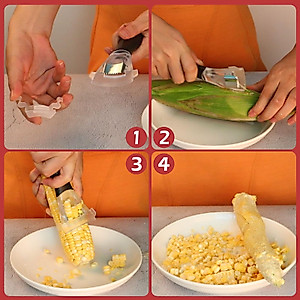 Professional Corn Kernel Cutter, Corn Cutter Peeler Stripper Tool with Large Ergonomic Handle, Corn Peeler #1114