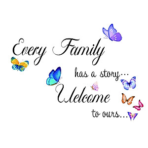 Summerjokes Every Family Has A Story Welcome to Ours. Funny Wall Sticker Decal Vinyl Sticker, Family Living Room Kitchen Dining Room Bedroom Couple Romantic Family Love Marriage Art Wall Decoration