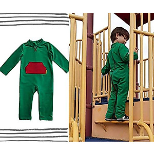 Terrible 2's Strip-Proof Toddler Romper with a Back Zipper in Green/Red (5T)
