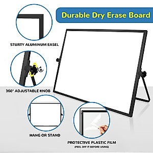 Small Monthly Calendar Dry Erase Whiteboard for Wall, 16in x 12in Magnetic Dry Erase Board, Hanging Double-Sided White Board, Portable Board for Drawing, Kitchen, Planning, Memo, School, Home, Office