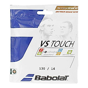 Babolat VS Touch (16-1.30mm) Natural Gut String (Black, 16)