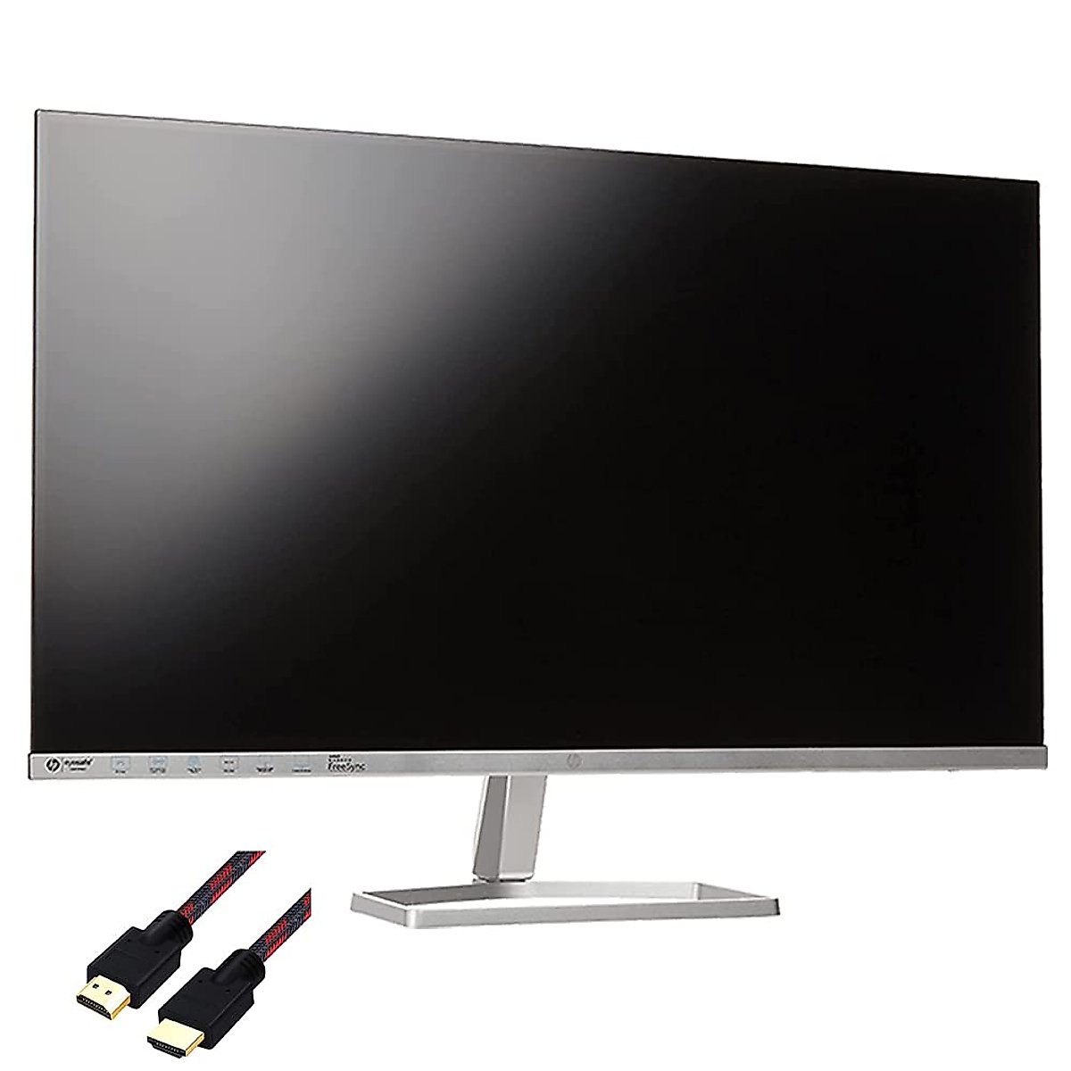 HP M27fq QHD Monitor - 2H4B5AA#ABA - Computer Monitor with 27-inch IPS Display (1440p) - Black Color - Eye-Safe - AMD Freesync Technology - HDMI & VGA - Tilt Adjustment + HDMI Cable