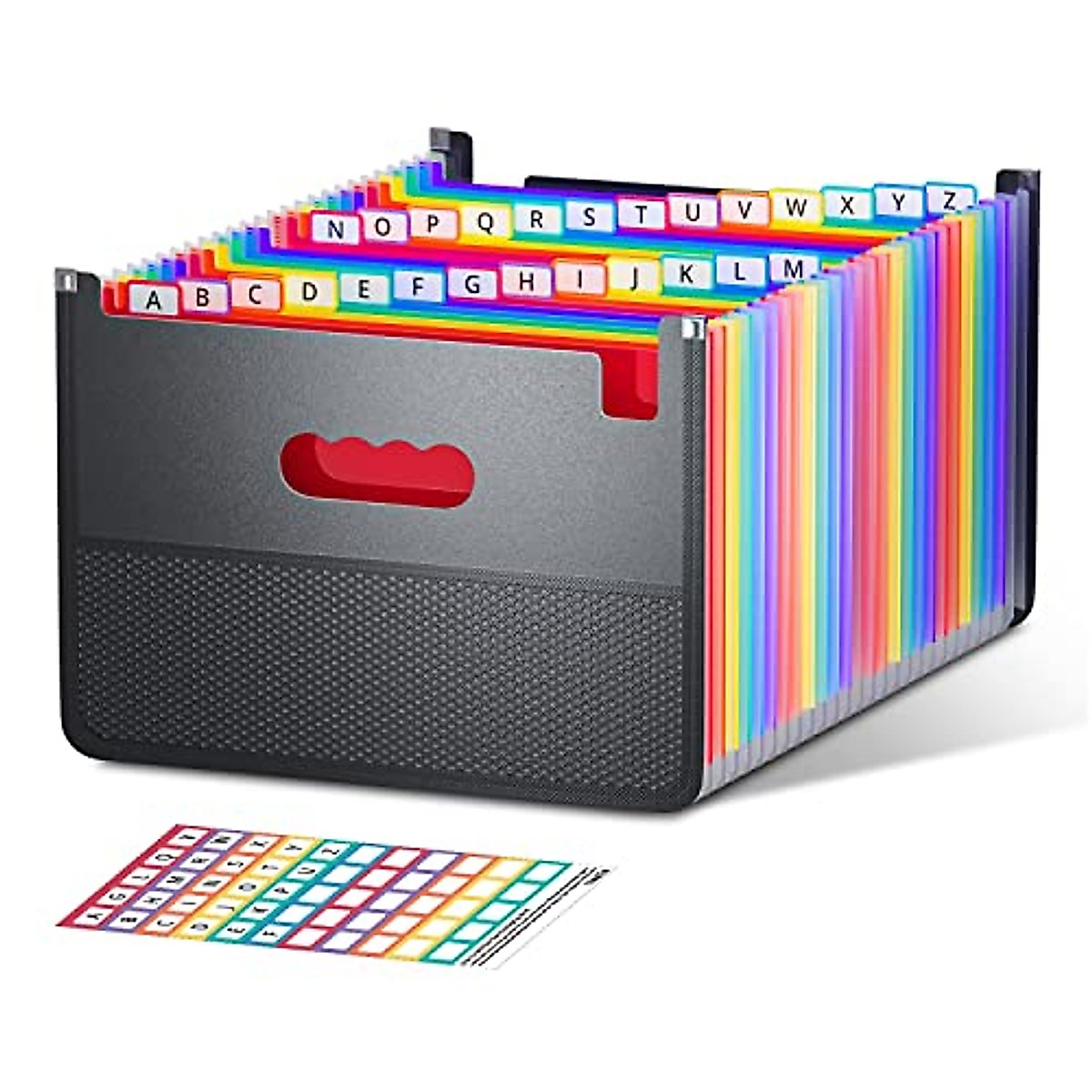 ThinkTex 26 Pockets Expanding File Folder, Upright & Open Top, A-Z Colorful Tabs, Larger Capacity Accordian Folder, Teacher Supplies