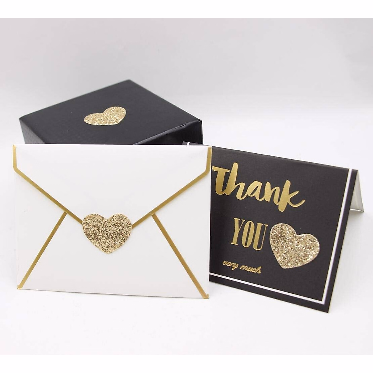 Mybbshower Gold Glitter Heart Stickers Engagement Party Wedding Invitation Decoration Envelope Seals Pack of 200