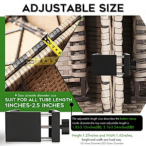 Blasoul Adjustable Sectional Couch Connectors(Suit for Tube Length 1-2.5in)4pcs Small Aluminum Alloy Patio Furniture Clips,H:1.37in*W:1.45in,Without Damaging Rattan and Easy to Keep Furniture Together