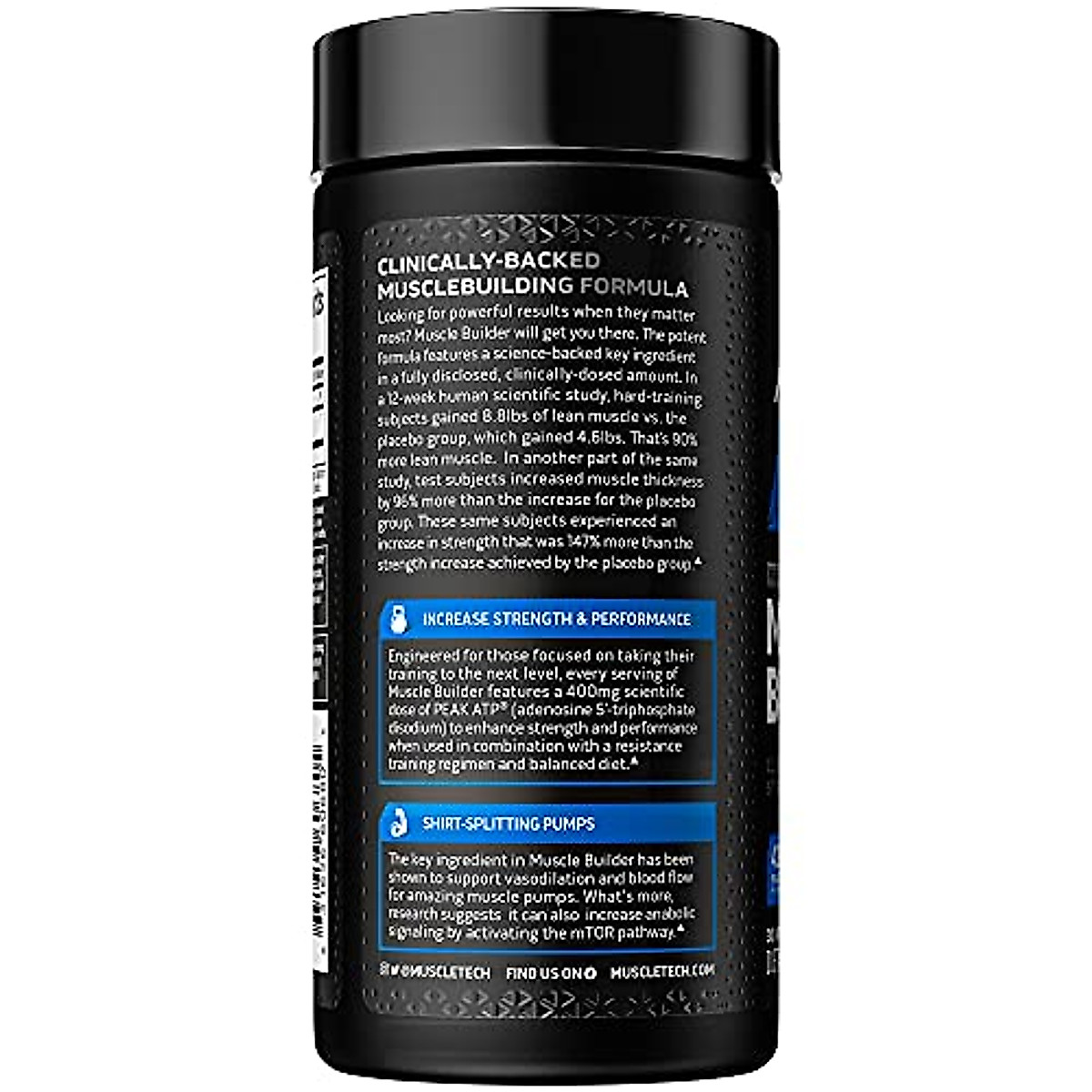 Muscle Builder | MuscleTech Muscle Builder | Muscle Building Supplements for Men & Women | Nitric Oxide Booster | Muscle Gainer Workout Supplement | 400mg of Peak ATP for Enhanced Strength, 30 Pills