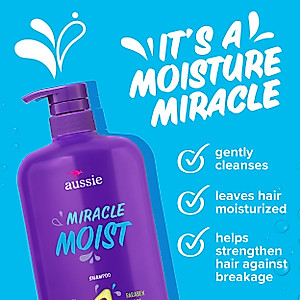 Aussie Paraben-Free Miracle Moist Shampoo with Avocado & Jojoba for Dry Hair, 30.4 Fluid Ounce, (Pack of 4)