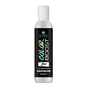 Best Earth Naturals Color Boost Black Color Depositing Shampoo for All Shades of Black Hair to Glaze and Add Color or Cover Gray Hair for Men and Women 8.5 Ounces