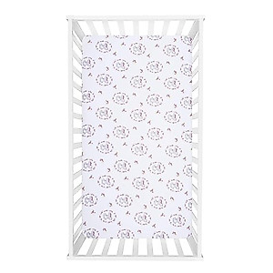 Sammy & Lou Elephant Garden 4-Piece Baby Nursery Crib Bedding Set for Girls, Includes Quilt, Fitted Crib Sheet, Crib Skirt, and Plush Toy