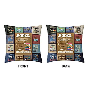 Dfaqehk Book Lovers Gifts for Women - Book Lovers Gifts for People Who Like to Read - Mothers Day Bookish Gifts for Reader, Librarian, Book Club - Book Accessories Throw Pillow Covers 18 x 18 Inch