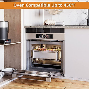 RIEDHOFF 6 Pack Full Size Hotel Pan, [NSF Certified] Commercial Stainless Steel 6 Inch Deep Anti-Jamming Steam Table Pan