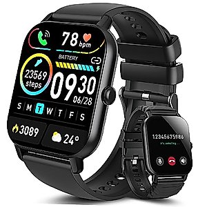 Aptkdoe Smart Watch, Fitness Tracker with Dail Calls Speaker, 1.85" TFT-Touch Screen IP68 Waterproof Smartwatch, 112 Sport Modes Activity Tracker with Heart Rate Monitor, Pedometer Watch for Women Men