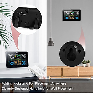 U UNNI Weather Station Wireless Indoor Outdoor Thermometer Inside Outside Temperature Humidity with Calendar and Adjustable Backlight