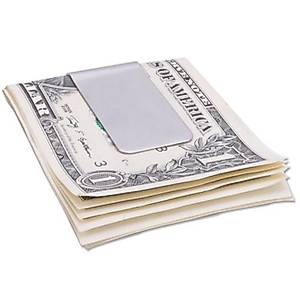 yueton Pack of 3 Brushed Stainless Steel Slim Money Clip Credit Card Cash Holder - Men's Fashion Travel Accessory