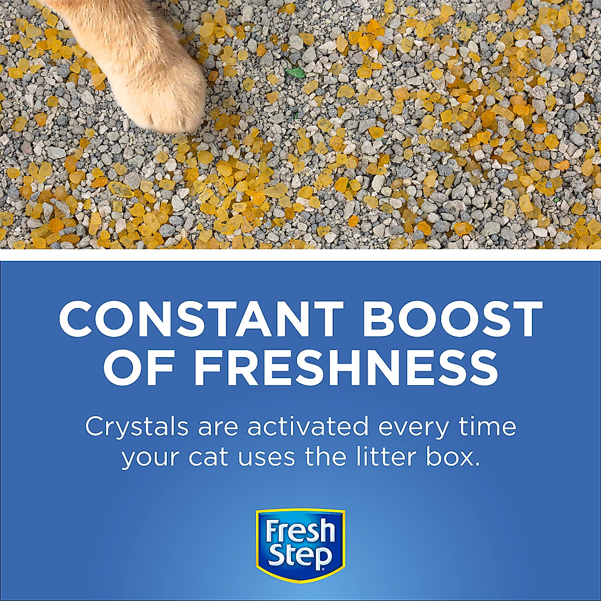 Fresh Step Cat Litter Crystals in Fresh Scent Cat Litter Box Deodorizer Combats Cat Odors and Neutralizes Smells to Keep Your Home Clean, 15 Ounces (Pack of 3)