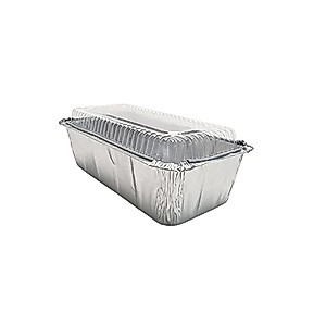 KitchenDance Disposable D & W Fine Aluminum Closeable Loaf Pan with Dome Lid - 33 Ounces Non-stick Aluminum Foil Pans Cakes, Cobblers - Baking Pan Perfect for Baking,Preparing Food, 212P, 500 Count