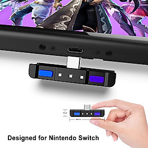 HomeSpot Bluetooth 5.0 Audio Transmitter Adapter with USB C APTX Low Latency for Nintendo Switch Compatible with AirPods PS5 Bose Sony BT Headphones The Legend of Zelda Theme Azure Blue & Ultra Violet