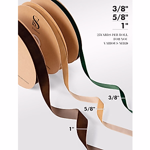 Utehilly Brown Christmas Velvet Ribbon for Tree, Gift Wrapping, Flower Bouquet, Wreath Decorations, Bow Making 3/8'', 25 Yards