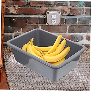 Hohopeti Washing Basin Tub Foot Soak Tub Bins Commercial Tote Tub for Home Bus Tubs Wash Basin Tub Bucket Dish Washing Tub Rectangular Basket Collapsable Utility Tote Pan Plastic Grey