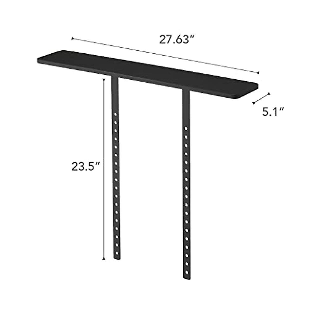 Yamazaki Home Smart VESA-Compliant TV Shelf floating shelves, One Size, Black