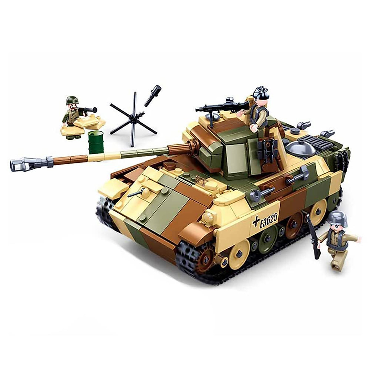 DAHONPA Panzer G Tank Army Building Block(725 PCS),WW2 Military Historical Collection Model with 3 Soldier Figures,Toys Gifts for Kid and Adult.