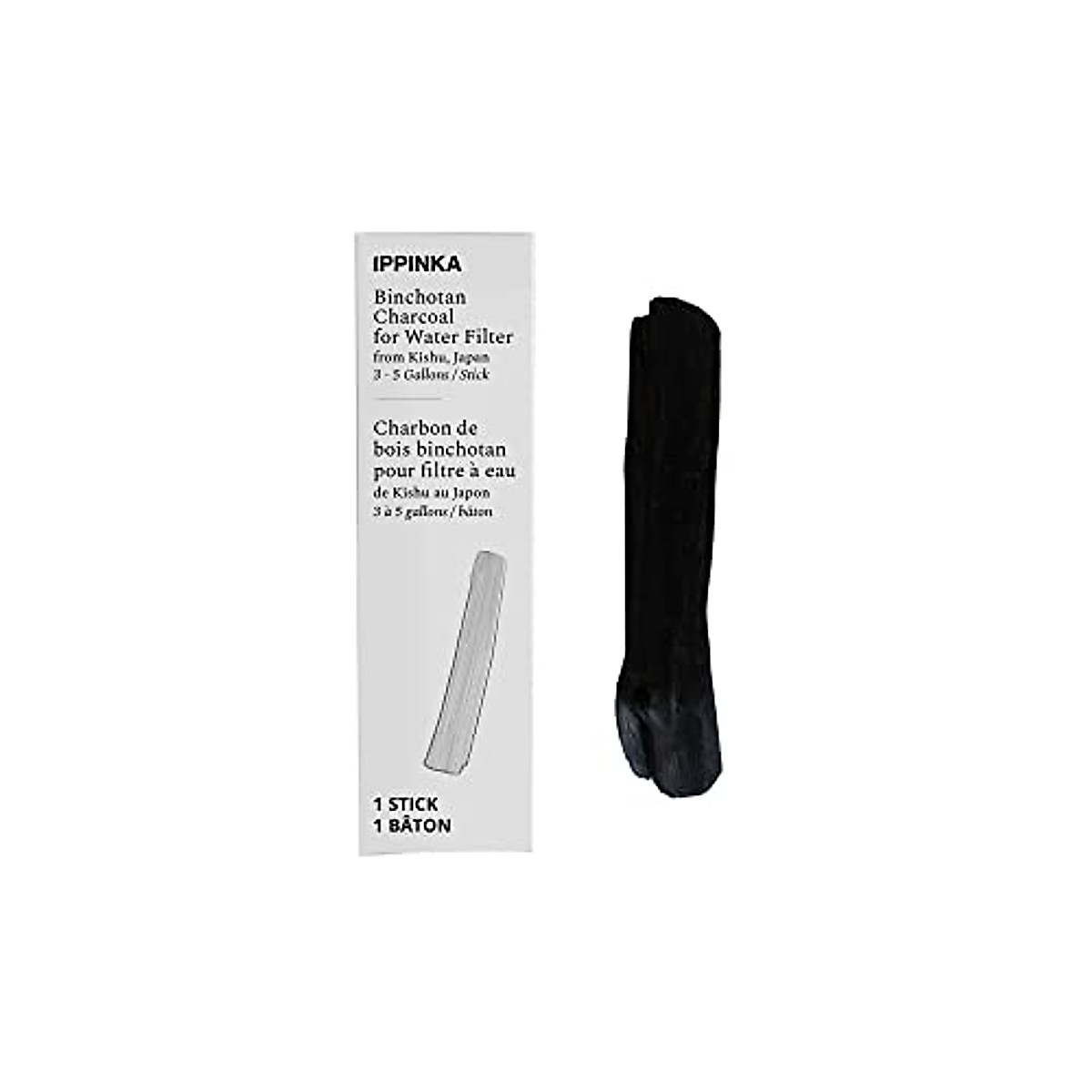 XL Binchotan Charcoal from Kishu, Japan - Water Purifying Stick for Great-Tasting Water, 1 Stick - Filters 3-5 Gallons of Water