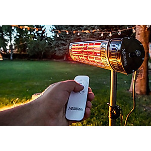 1500 Watt Gold Coated Tungsten Quartz Infrared Heater Remote Controlled Patio Heater/on Off/High/Low/med