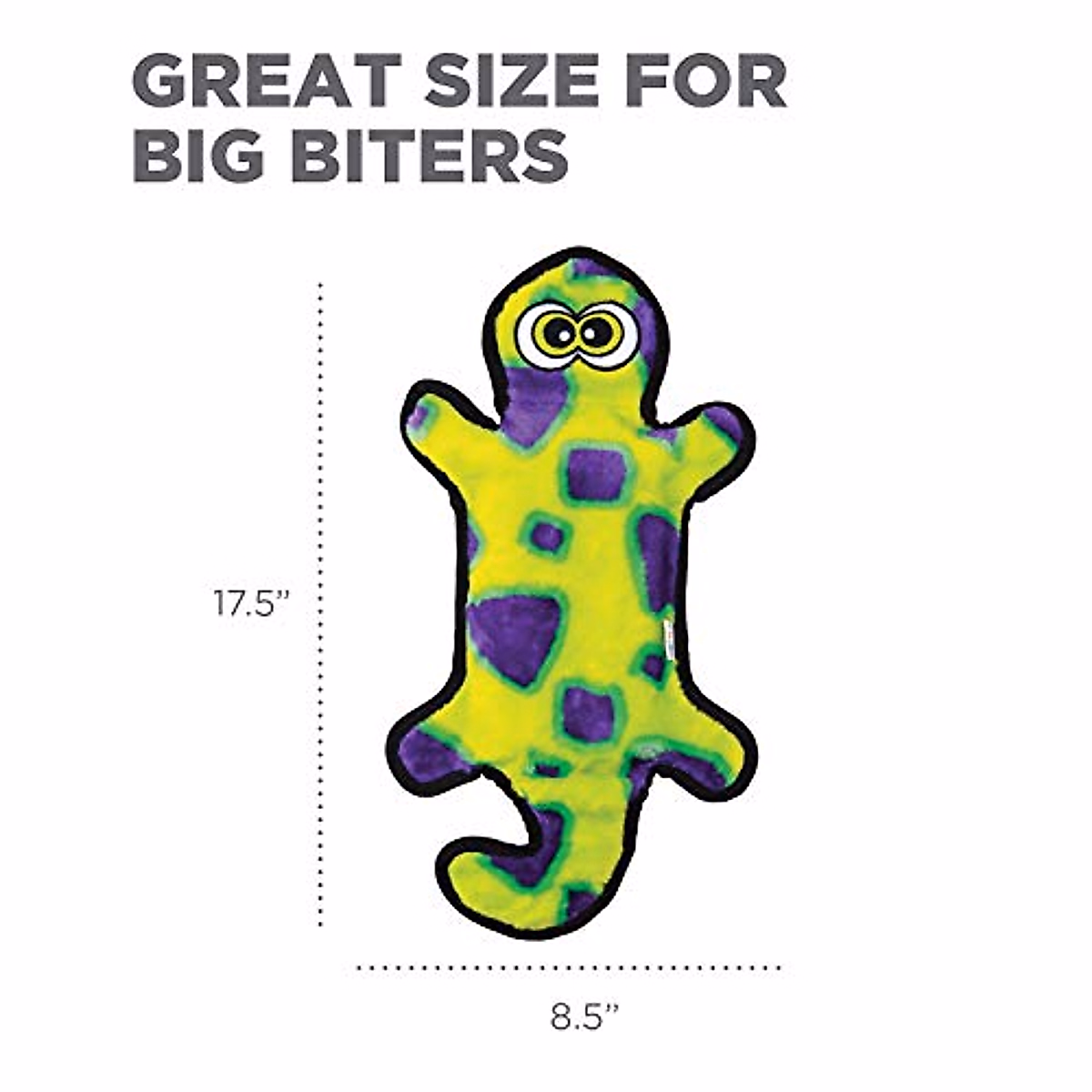 Outward Hound Invincibles Green Gecko Plush Dog Toy, Large