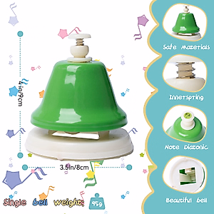 Desk Bells, Rainbow Diatonic Hand Bells for Kids with 17 Songbook & Musical Flash Cards, Toddler Preschool Musical Learning Toys, Boys & Girls Birthday Gift for 3-Year-Old and Over