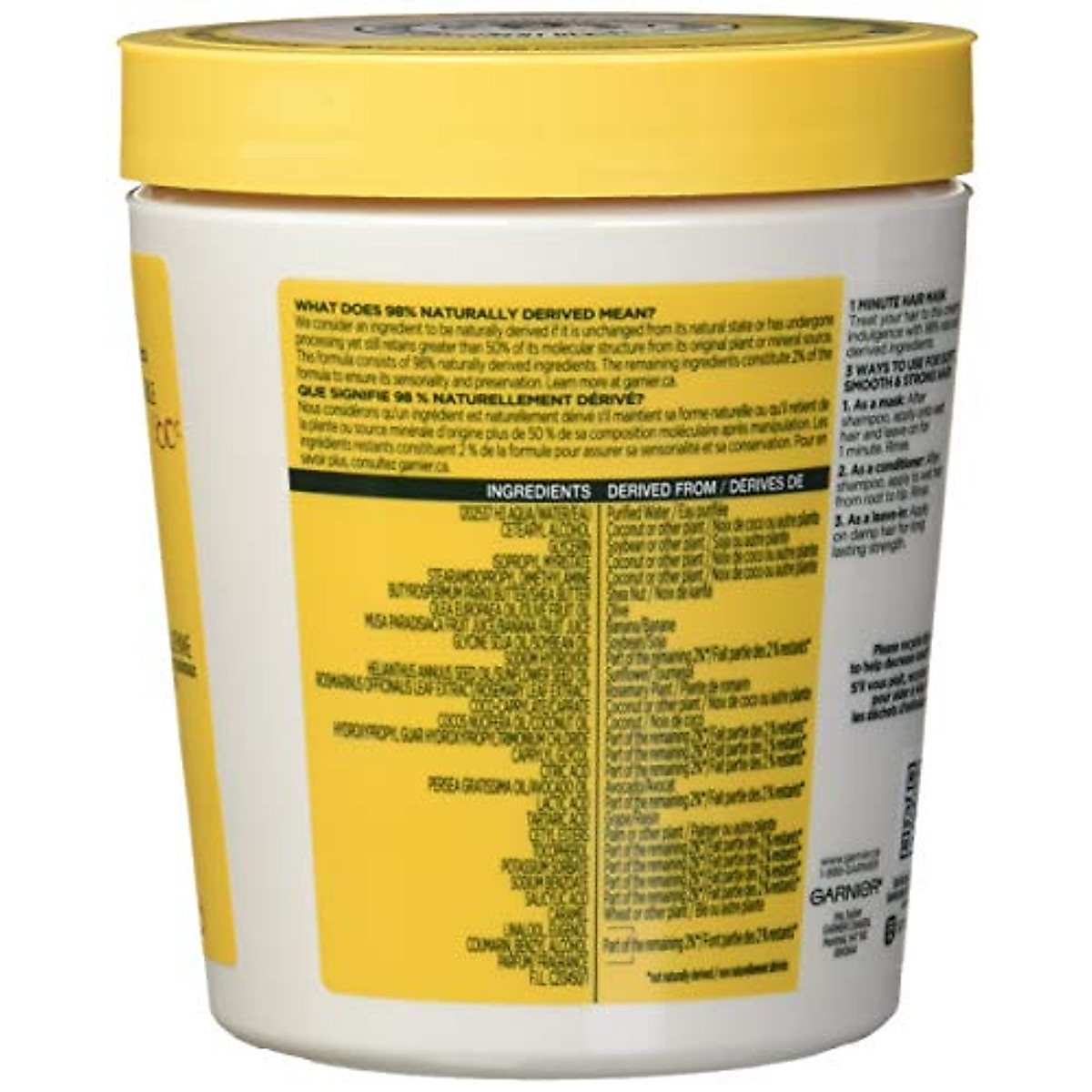 Garnier Hair Care Fructis Strengthening Treat 1 Minute Hair Mask With Banana Extract, 13.5 Fluid Ounce