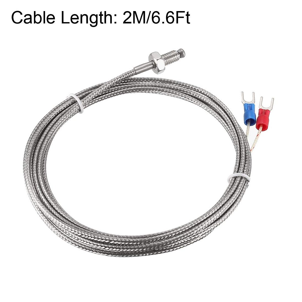 uxcell K-Type Thermocouple Temperature Sensors M6 Thread Probe with 2M/6.6Ft Wire 3pcs