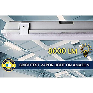 Orilis (10-Pack) 72W Commercial Outdoor Integrated Hardwired 4 Ft. Vapor Tight Water Resistant Anti-Fogging LED Fixture IP65-6500K - 7,000-9,000 Lumen