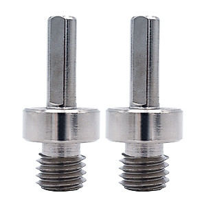 HIGHDRIL Adapter for Core Drill Bit, 2pcs 5/8"-11 Thread to 3/8" Triangle Shank,Diamond Hole Saw Drill Sanding Attachment Arbor Shaft Adapter
