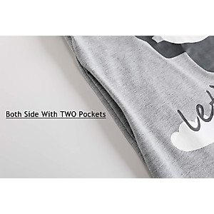 Hupohoi Big Girls' Summer Cartoon Sleepwear Cute Panda Lovely Cat Nightgown Cotton Sleepshirt Dress, Panda, 12(US 8-11 Years)