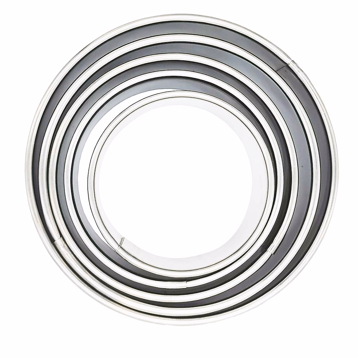 Antallcky Round Cookie Cutter Set-5 pcs Stainless Steel Circle Biscuit Molds Fondant Cake Cookie Cutter Set Pastry Heavy Duty Ring Mold-4,3.6,3.2,2.8,2.4in